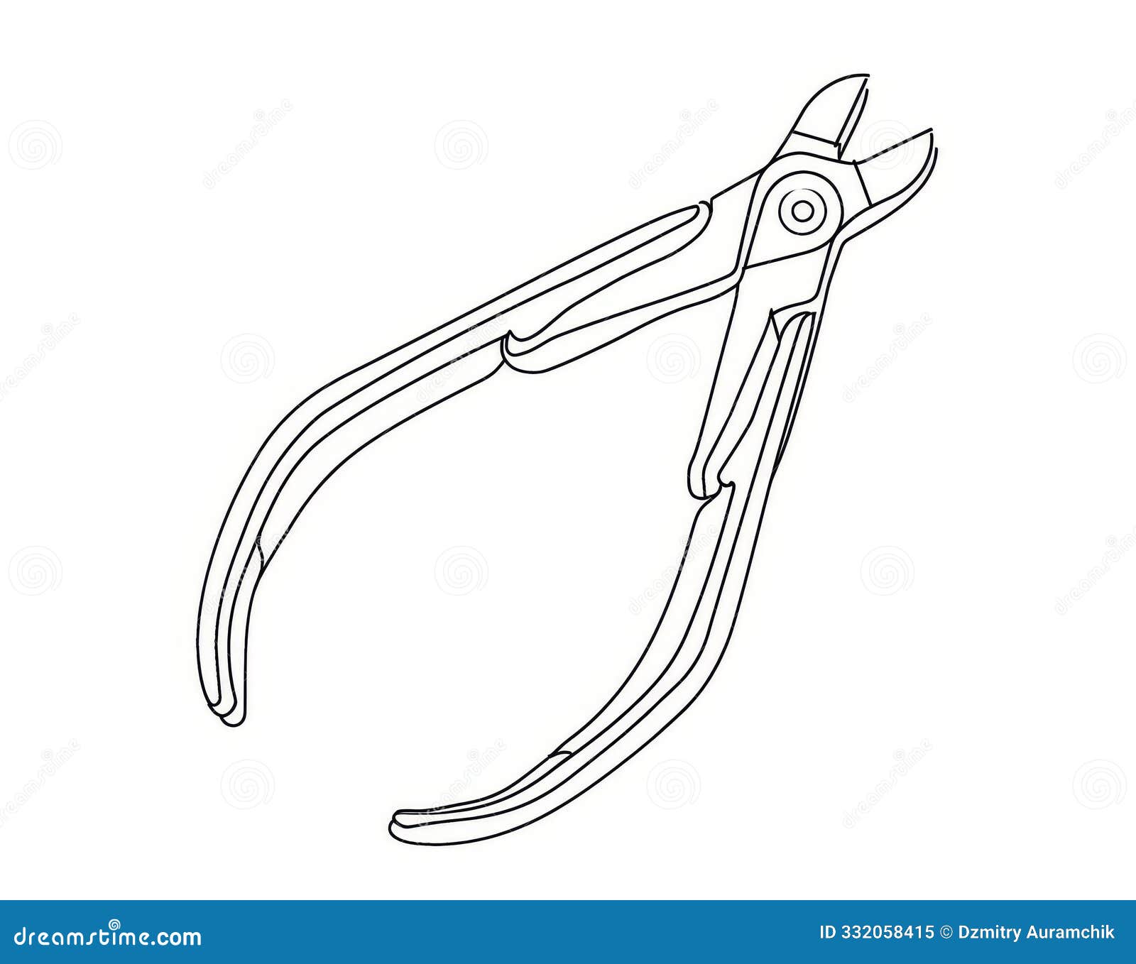 This Modern Illustration Illustrates an Outline of Pliers, a Carpenter ...