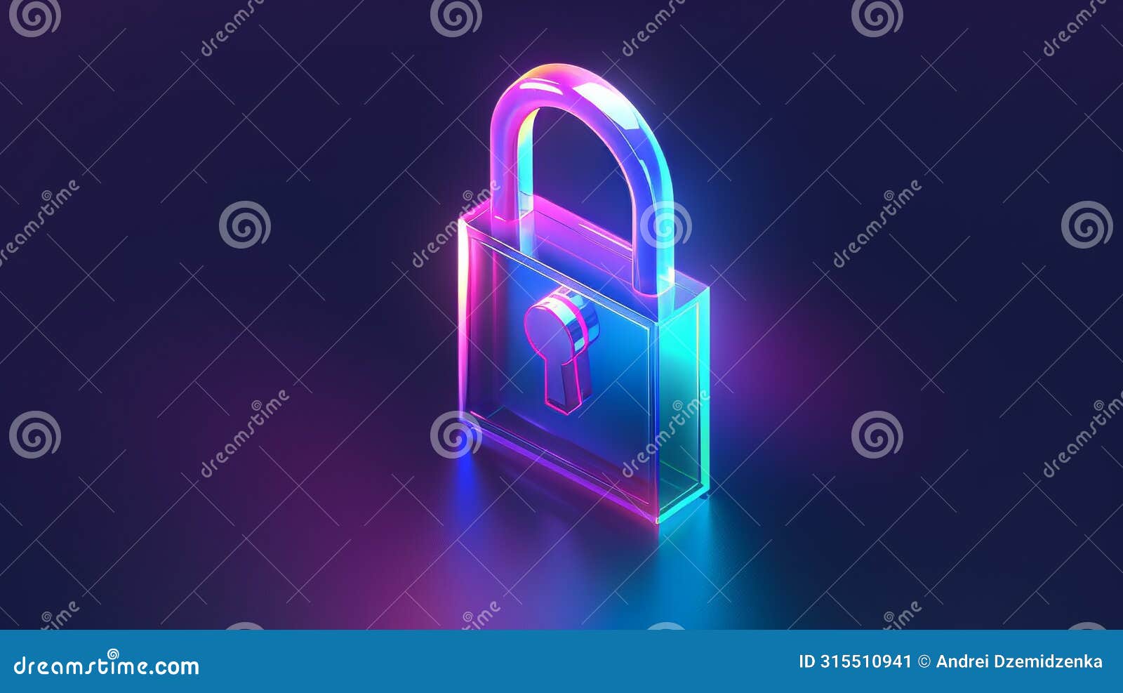 Modern Illustration of an Isometric Lock, a Symbol of Protection and ...