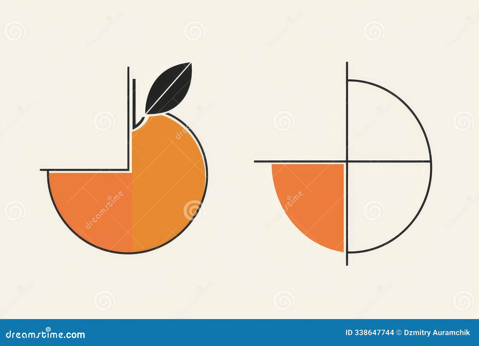 The Modern Illustration of Orange, Tangerine, Summer Fruit is a ...
