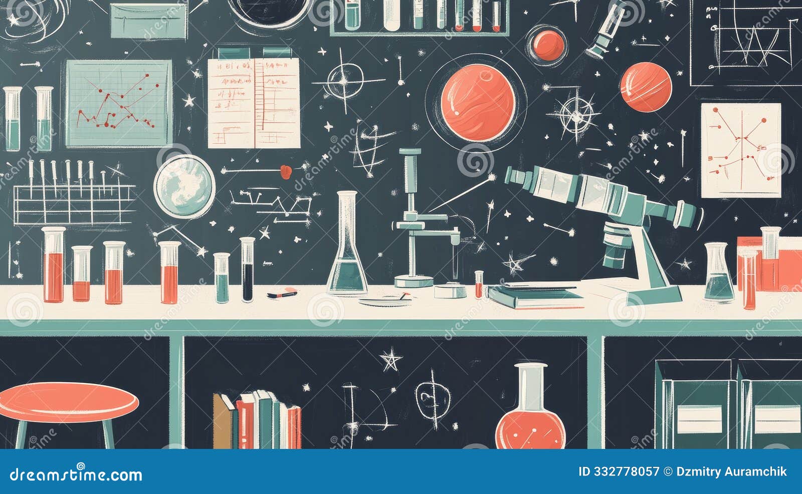 Modern Illustration of Physics Flat Concept. School Subject. Natural ...
