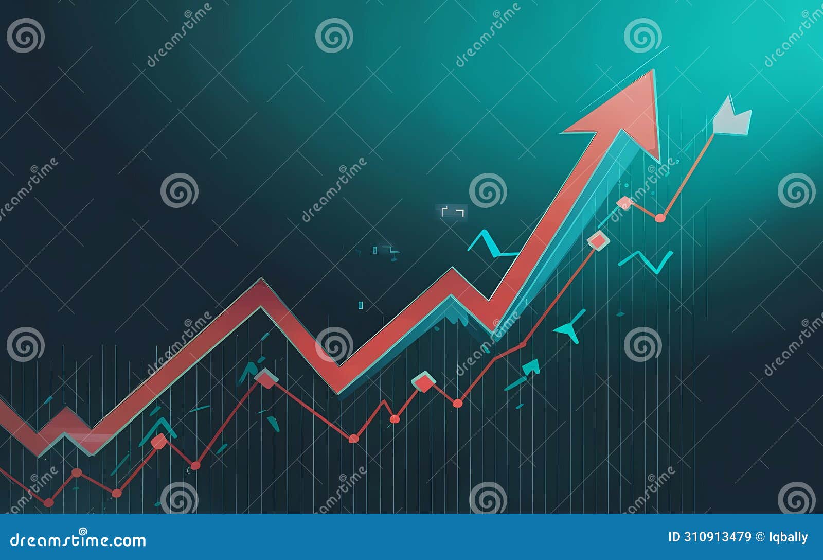 A Modern Illustration of a Rising Business Graph Chart, with a ...