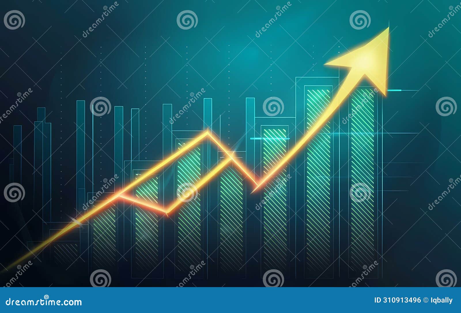 A Modern Illustration of a Rising Business Graph Chart, with a ...