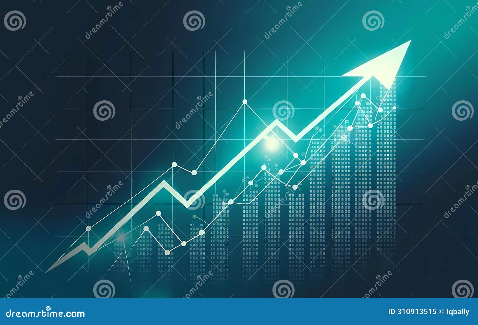 A Modern Illustration of a Rising Business Graph Chart, with a ...
