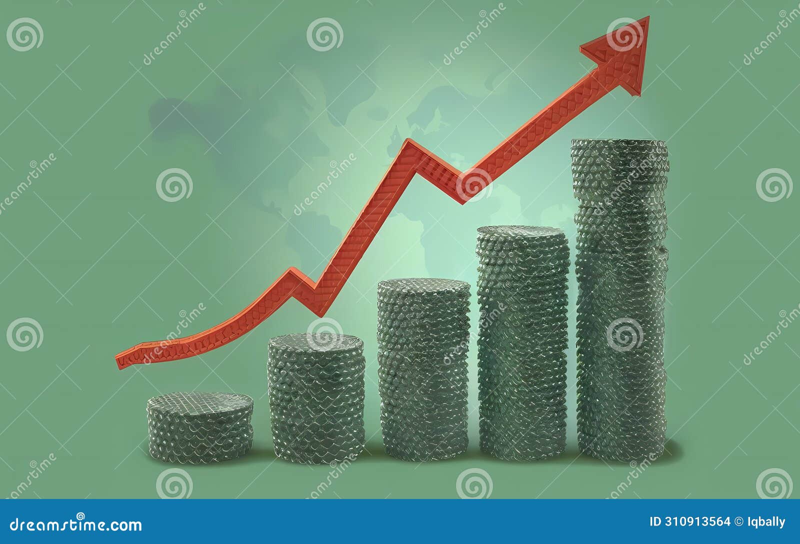 A Modern Illustration of a Rising Business Graph Chart, with a ...