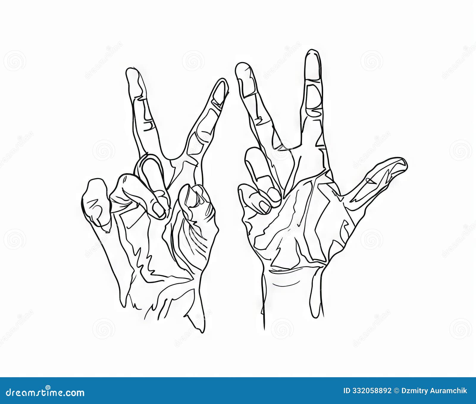 Modern Illustration Showing One Continuous Line of Hand Gesture Using ...