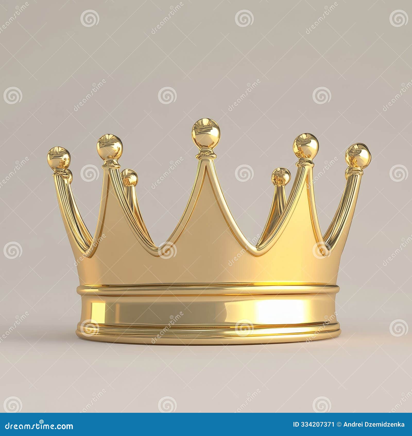 This Modern Illustration Shows a Gold Crown Isolated on a Transparent ...
