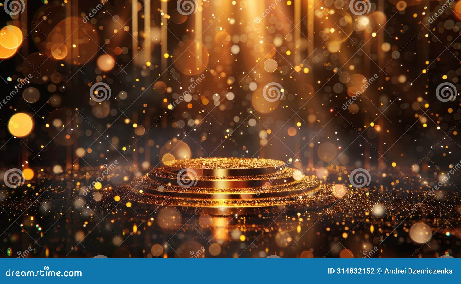 Modern Illustration of Silver Stage Scene with Glitter Light Effects ...