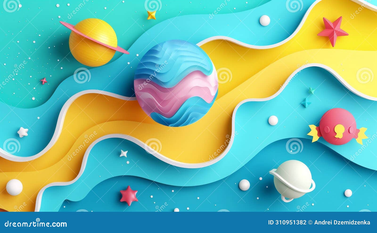 A Modern Illustration of a Solar System Background in the Style of ...