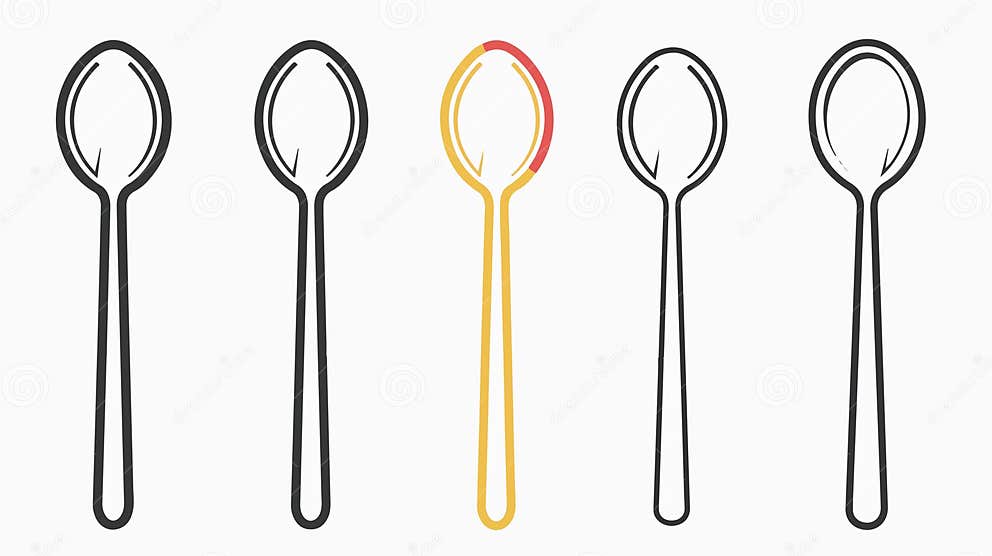 Modern Spoon Outline Illustration for Creative Design Projects Stock ...