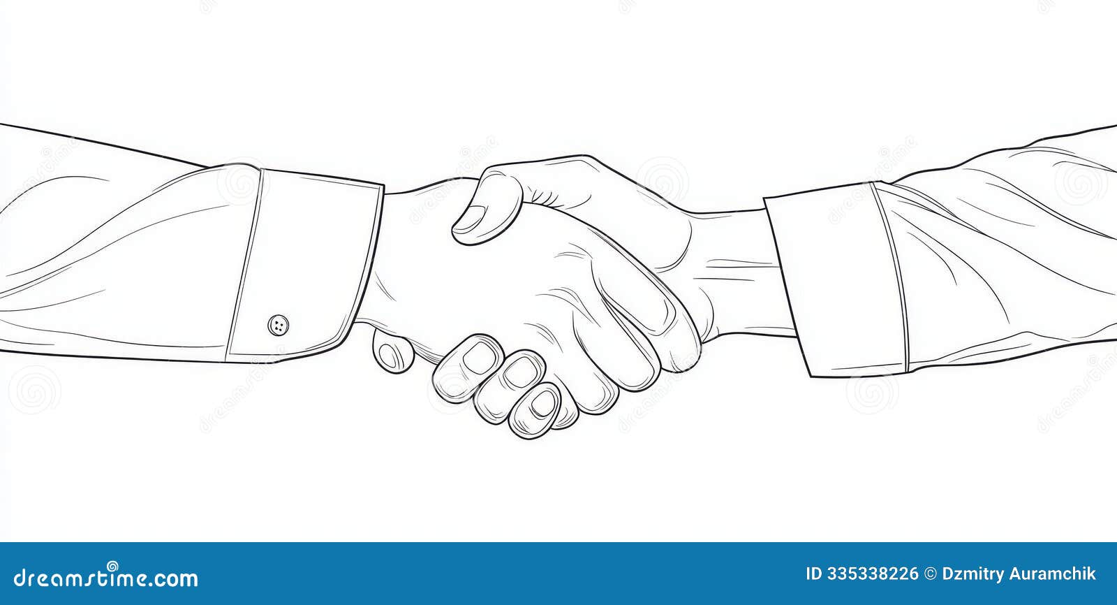 Modern Illustration of Two Businessmen Shaking Hands. Continuous One ...