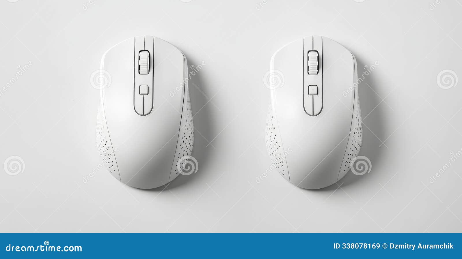 Modern Illustration of Two Minimalist White Wireless Mice Displayed ...
