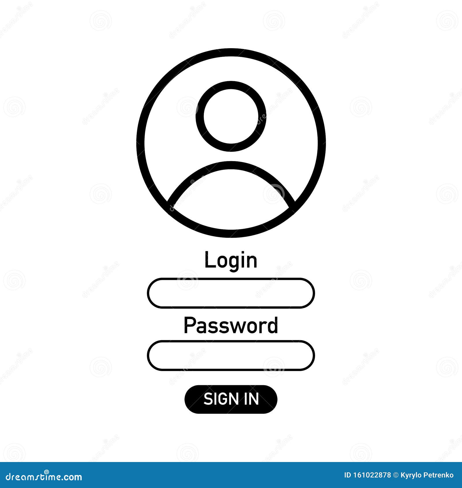 Modern Illustration with Ui Login. Interface Icons Stock Vector ...