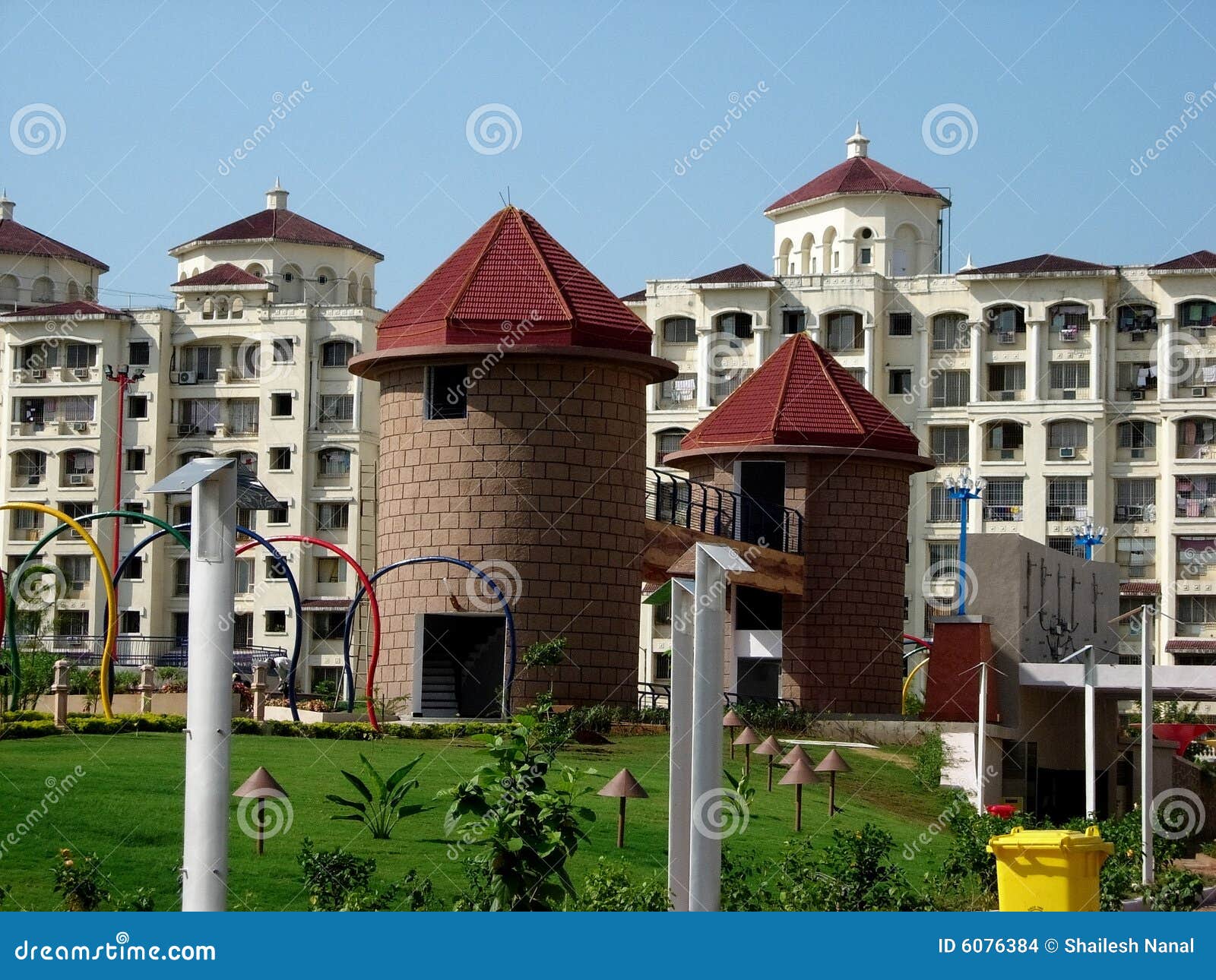 Modern Indian architecture stock photo. Image of apartments - 6076384