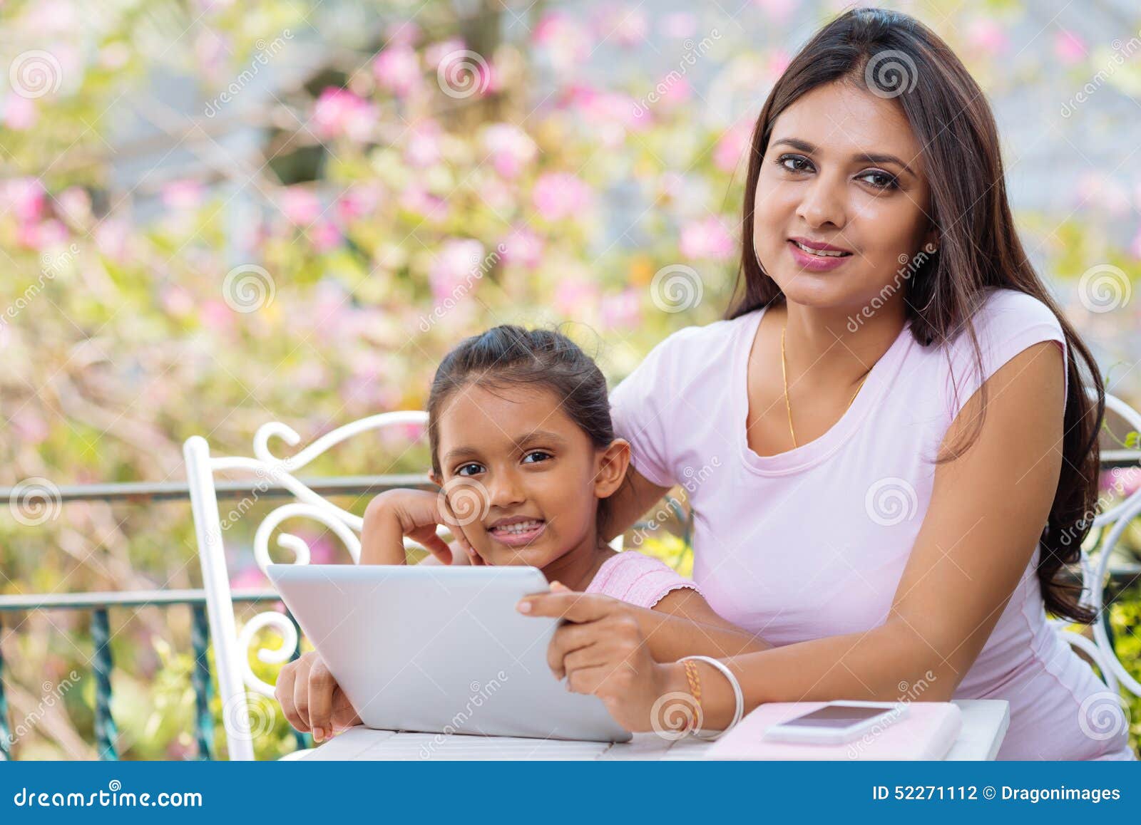 Modern Indian Mother and Daughter Stock Photo - Image of portrait, girl ...