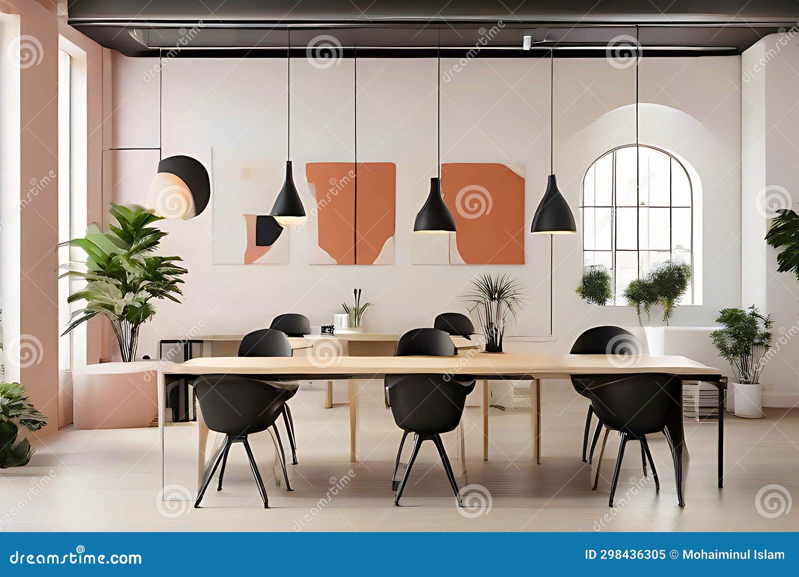 A Modern Indoor Work Space of a Creative Agency Generative AI Stock ...