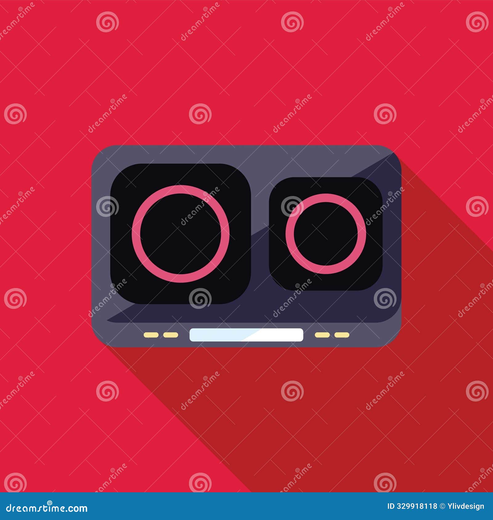 Induction Cooktop On White Background 3d Render Set Stock Image ...