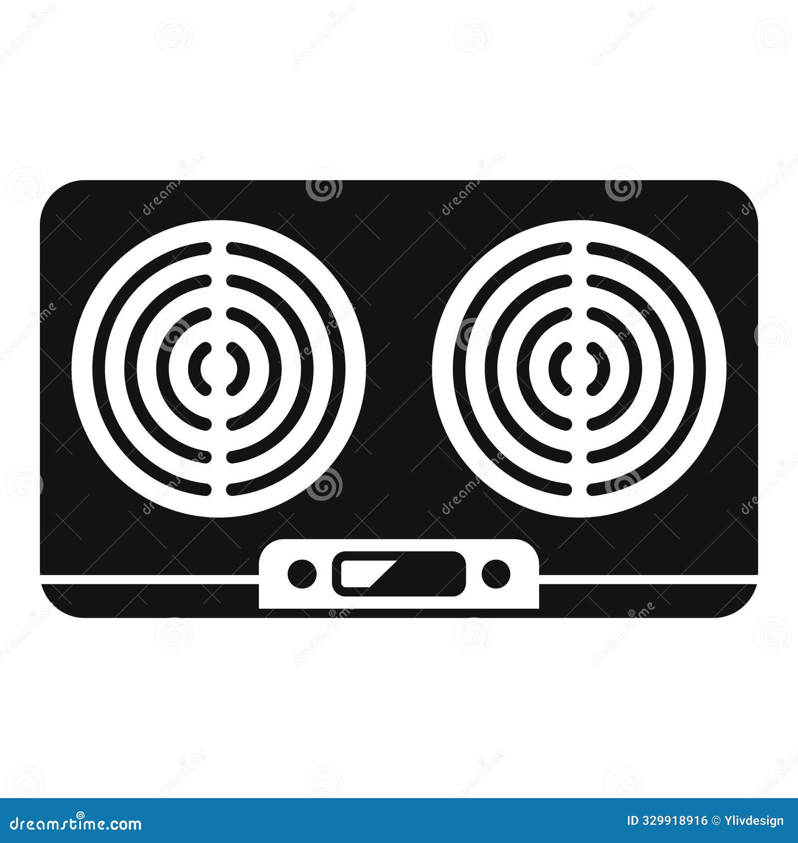 Modern Induction Double Burner Cooktop with Digital Display is Heating ...