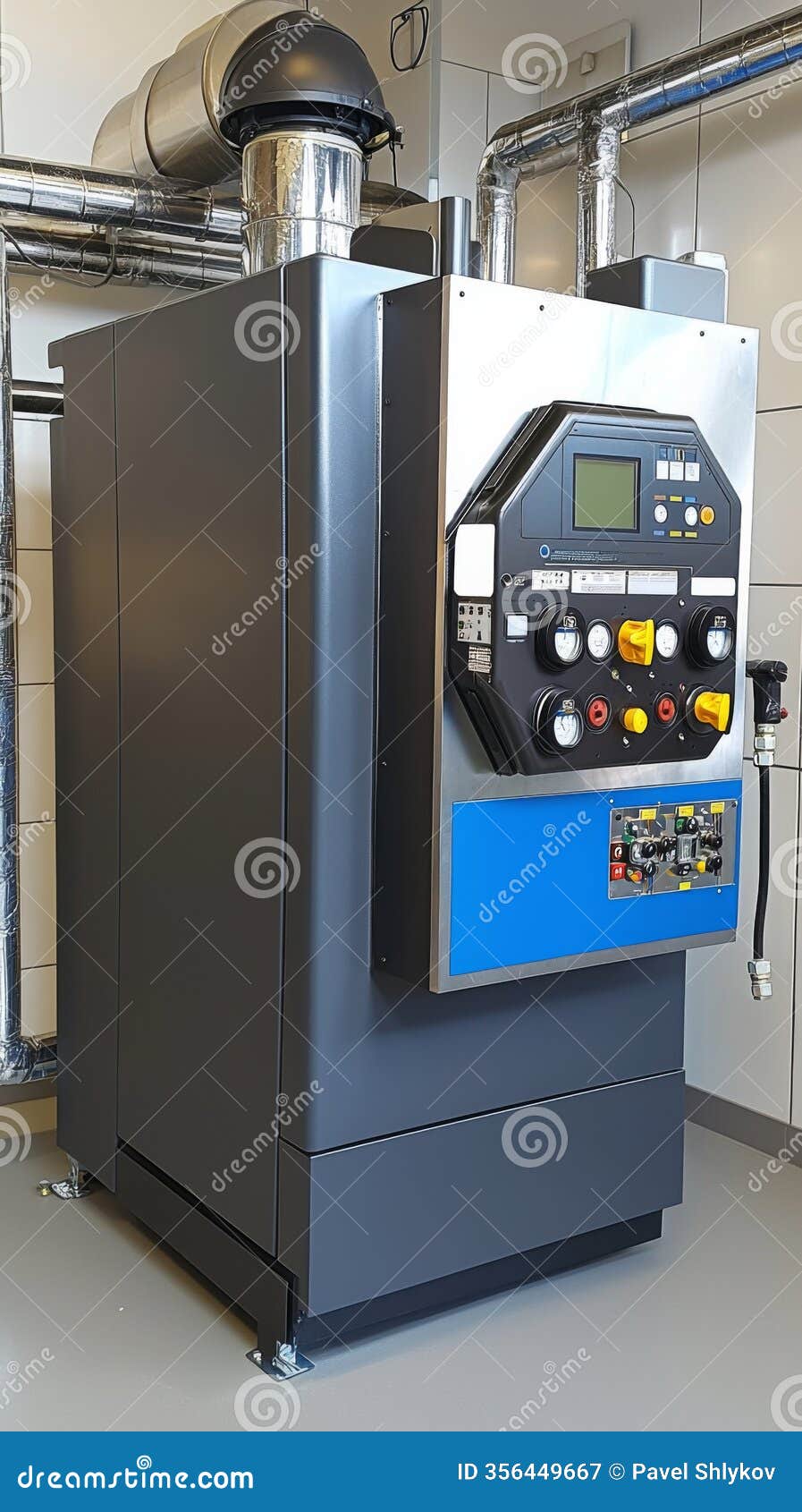 Modern Industrial Boiler System in a Utility Room with Advanced ...