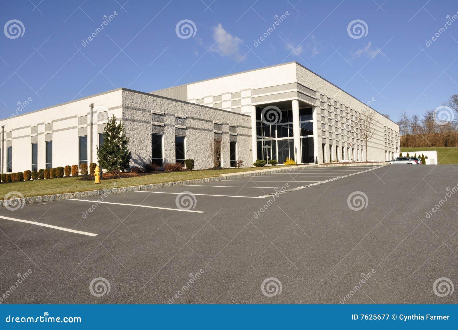 Modern industrial building stock image. Image of entry - 7625677