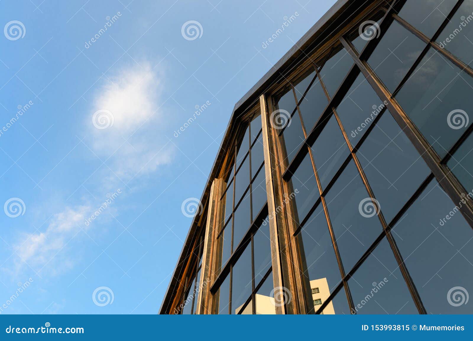 Modern Industrial Building with Gable Shape with Glass Reflection Stock ...