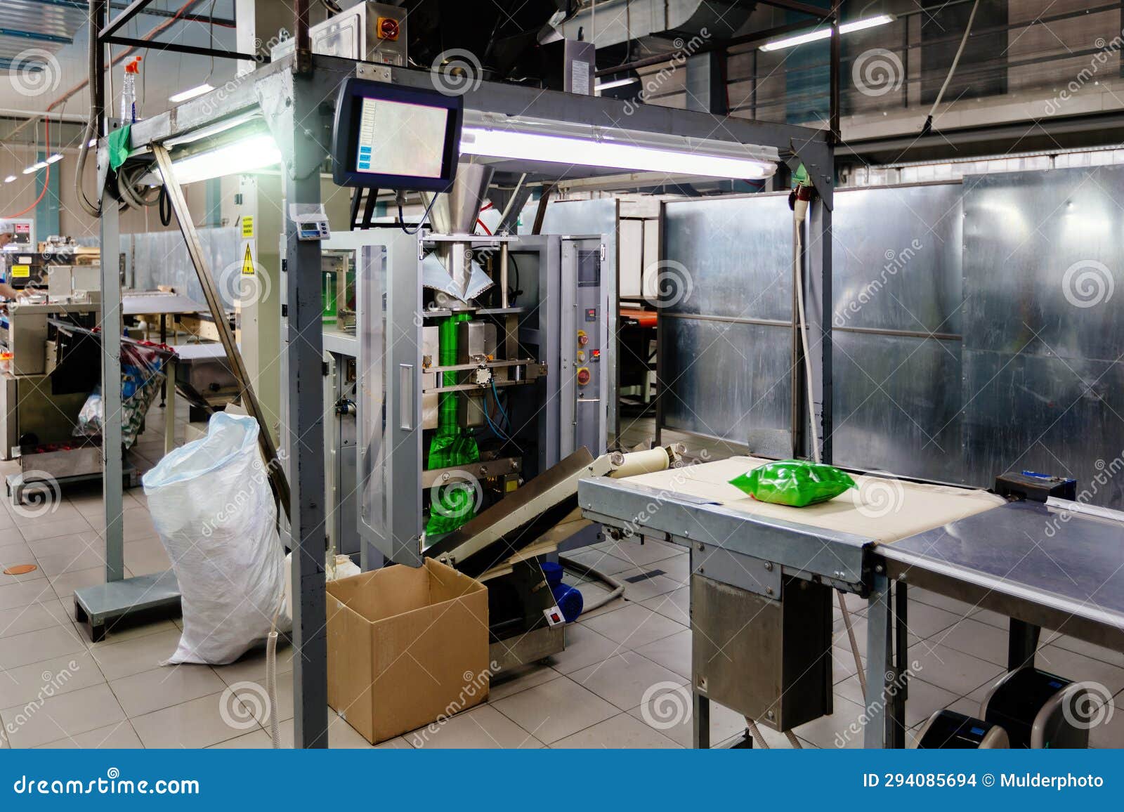 Modern Industrial Candy Packaging Machine Stock Photo - Image of ...