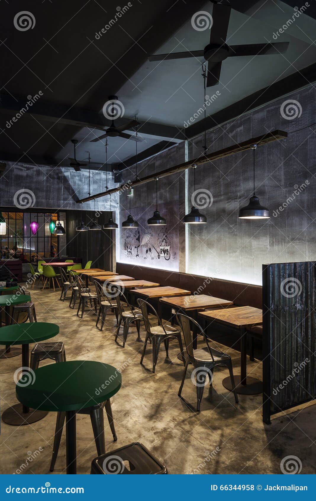 Modern Industrial Contemporary Interior Design Restaurant Editorial ...