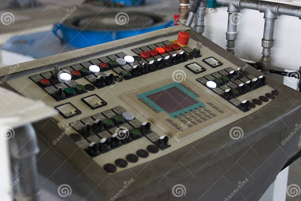 Modern Industrial Control Panel with Buttons Stock Image - Image of ...