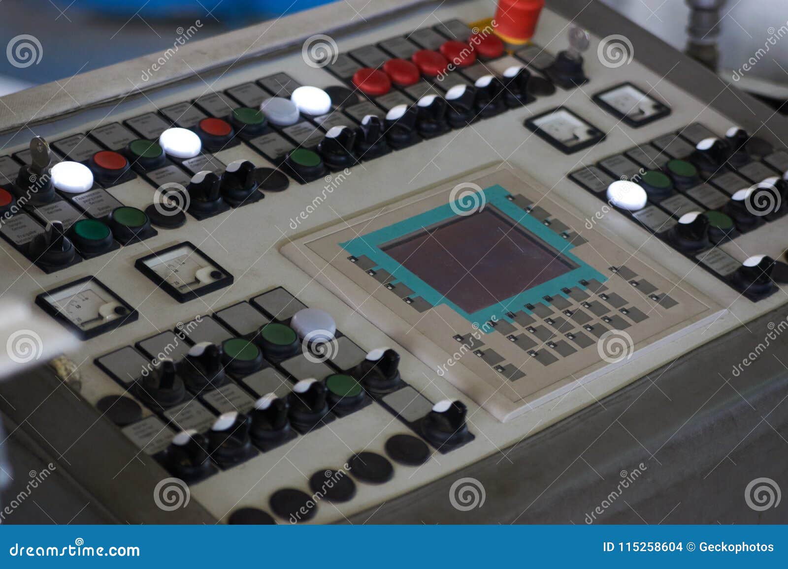 Modern Industrial Control Panel with Buttons Stock Photo - Image of ...