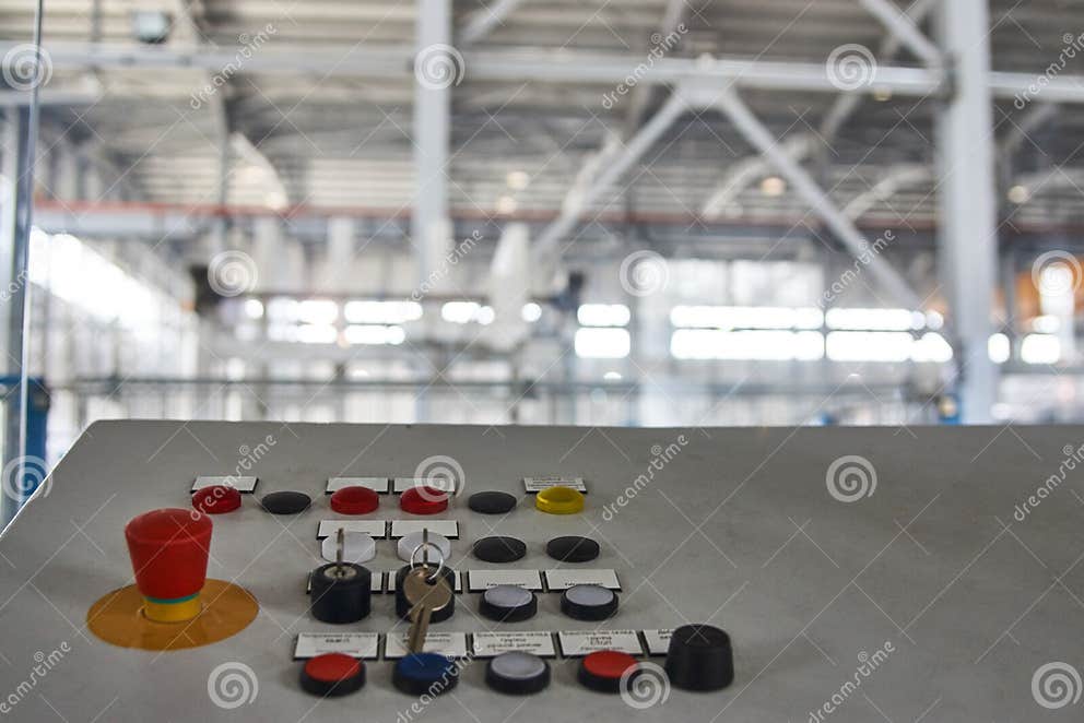 Modern Industrial Control Panel with Buttons Stock Photo - Image of ...
