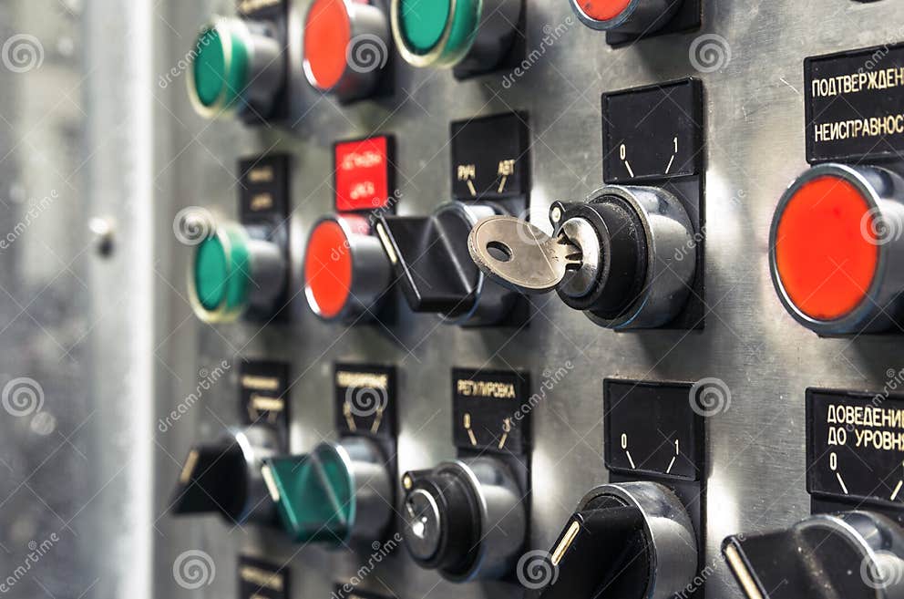 Modern Industrial Control Panel. Stock Image - Image of control, plant ...