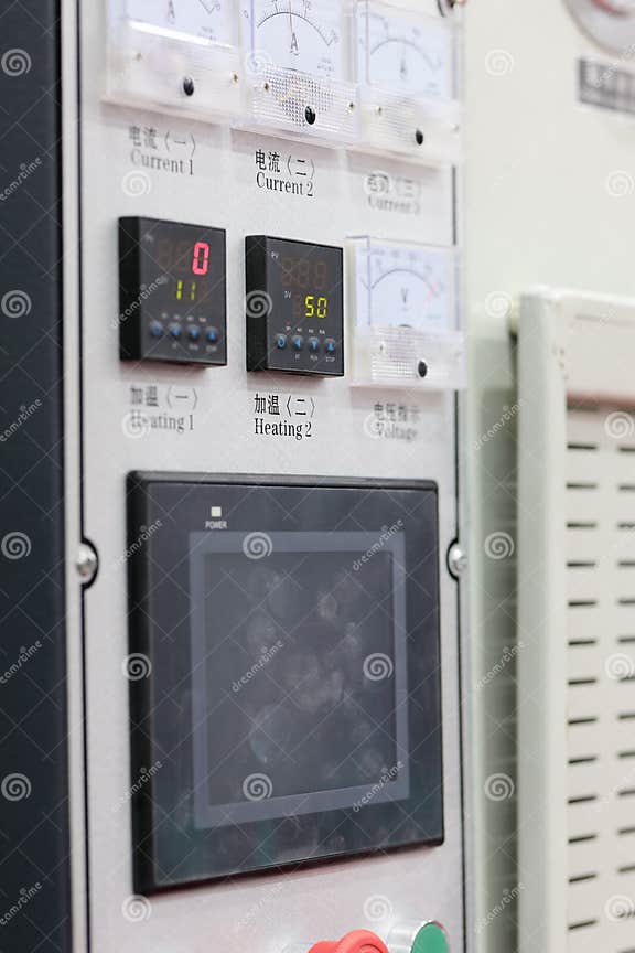 Modern Industrial Control Panel Stock Image - Image of button, computer ...