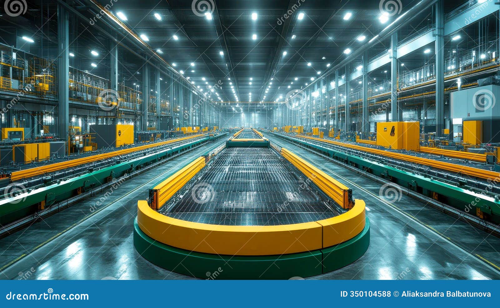 Modern Industrial Conveyor System in a High-tech Recycling Facility ...