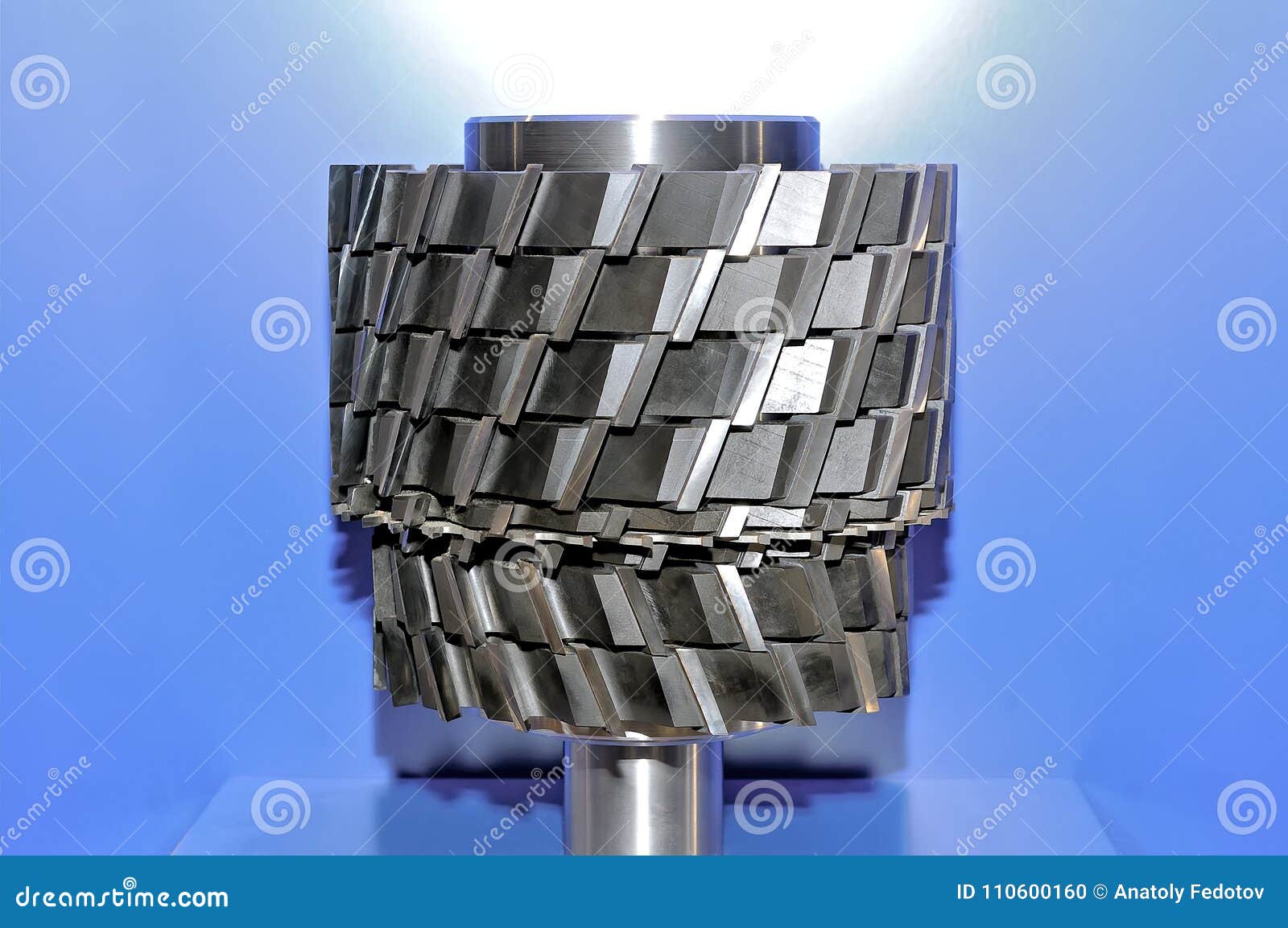 Modern Industrial Cutter on a Blue Background Stock Photo - Image of ...