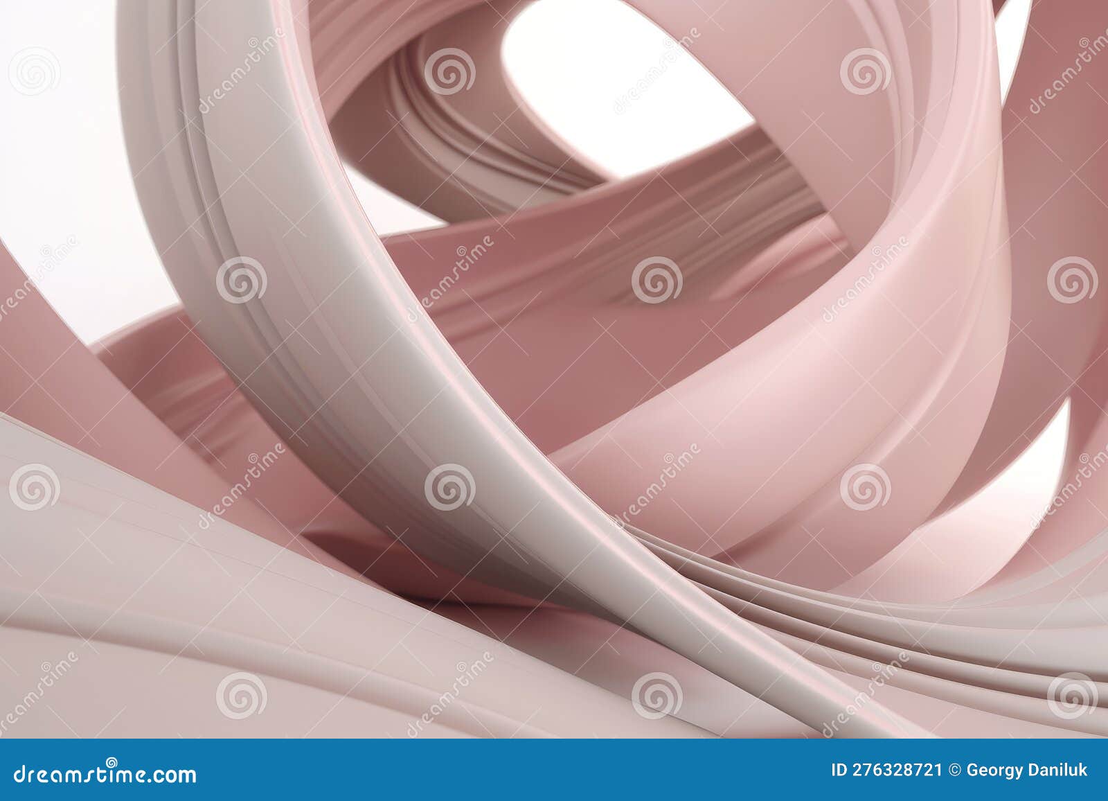 Modern Industrial Design: Twisted Beige and Pink Waves in 3D Render ...