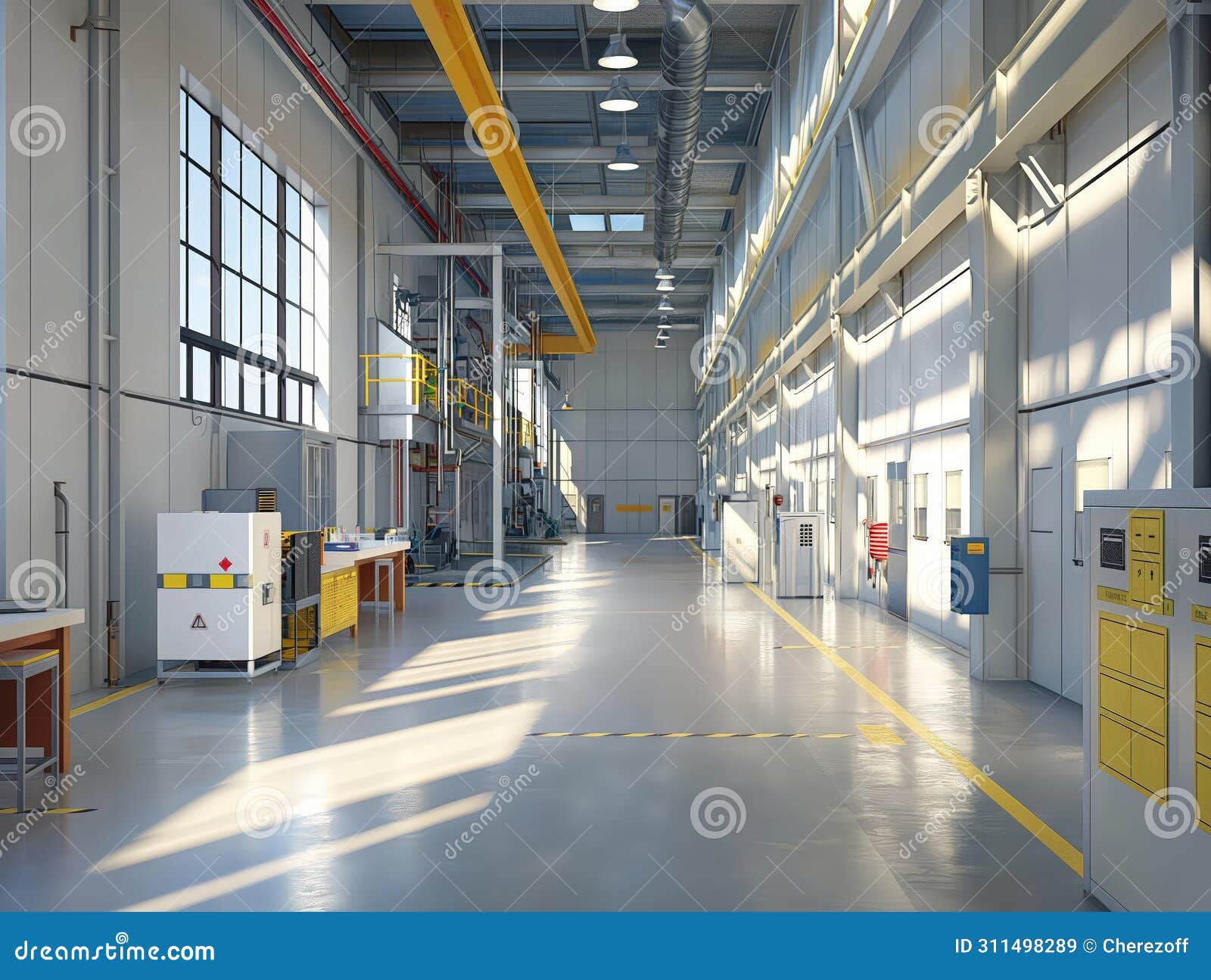 Modern Industrial Factory Interior Stock Image - Image of warehouse ...