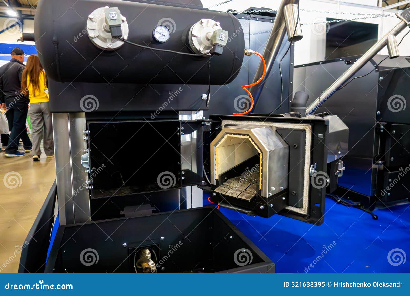 Modern Industrial Furnace with Open Hatch Stock Image - Image of lining ...