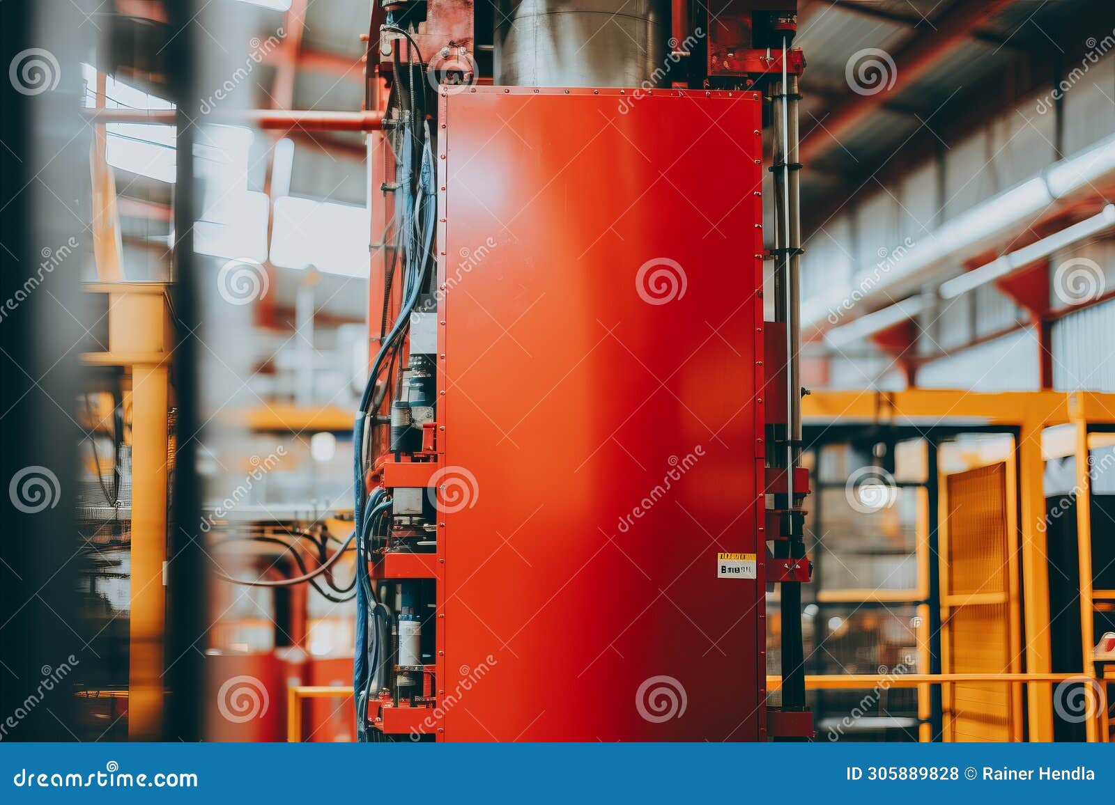 Advanced Electrical Powered Rubbish Trash Skip Bin In A Street. Brown ...