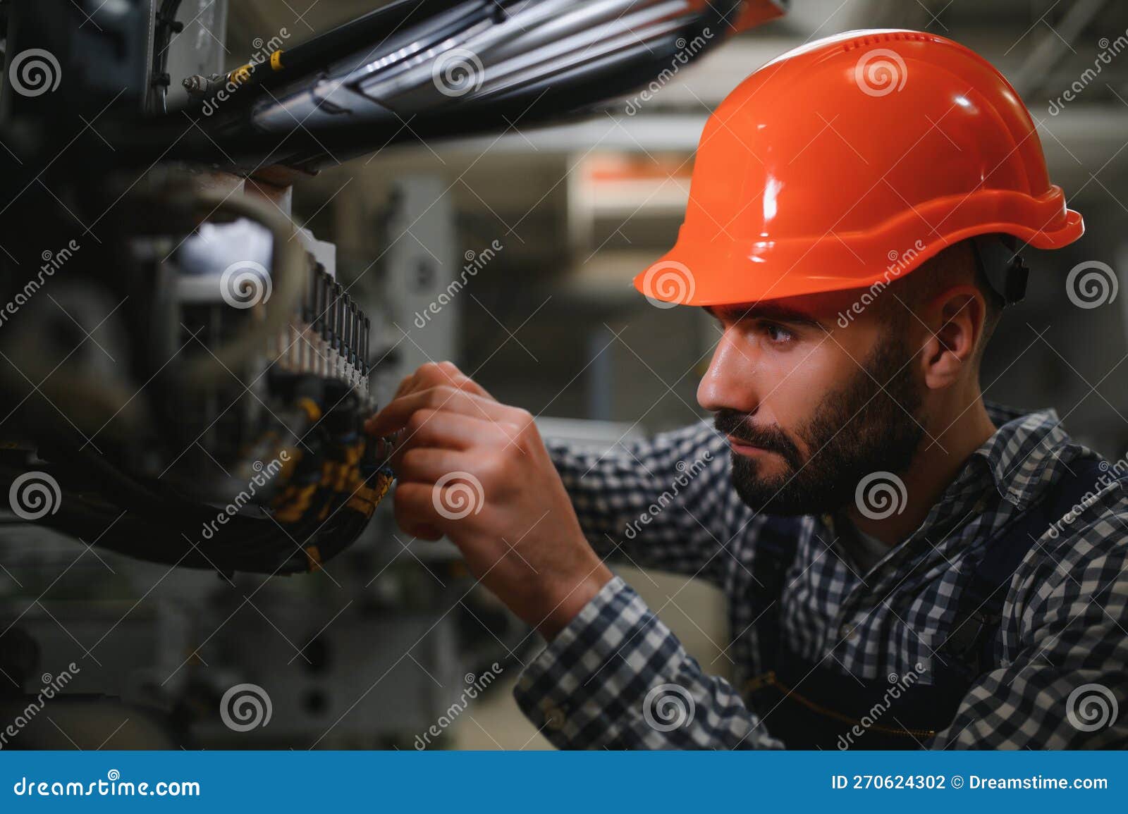 Modern Industrial Machine Operator Working in Factory Stock Photo ...