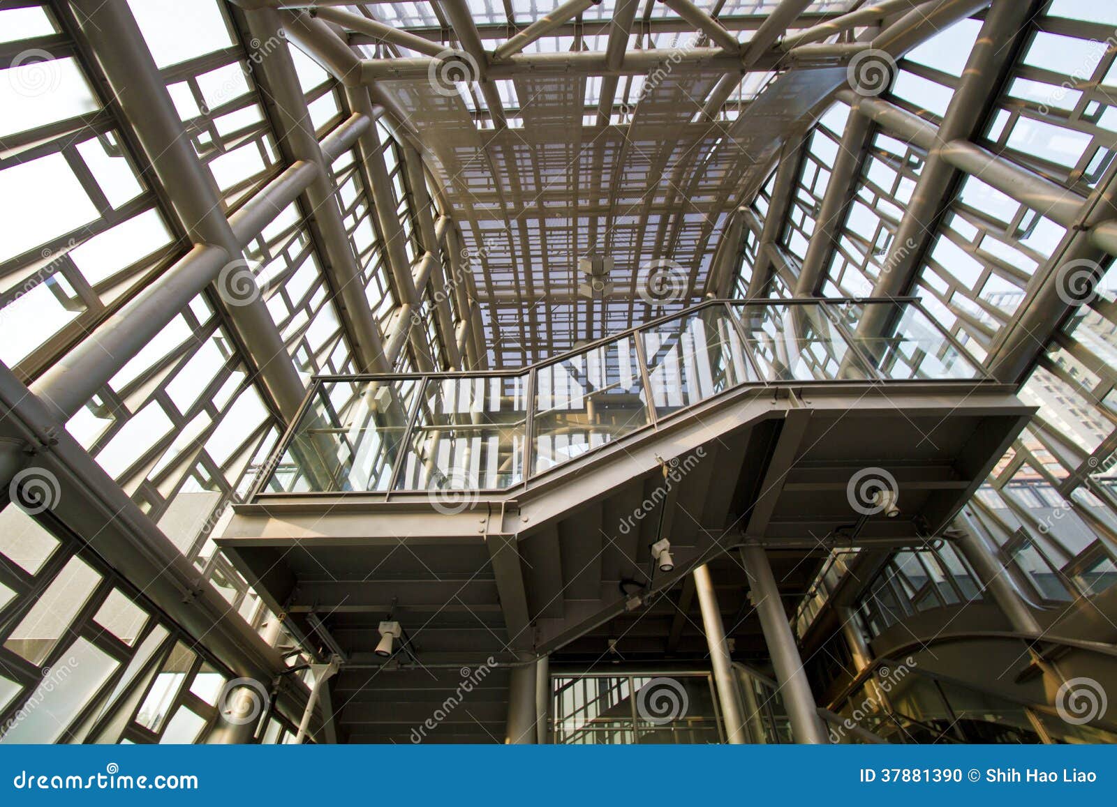 Modern Industrial Metal Pylons Structure Stock Photo - Image of sign ...