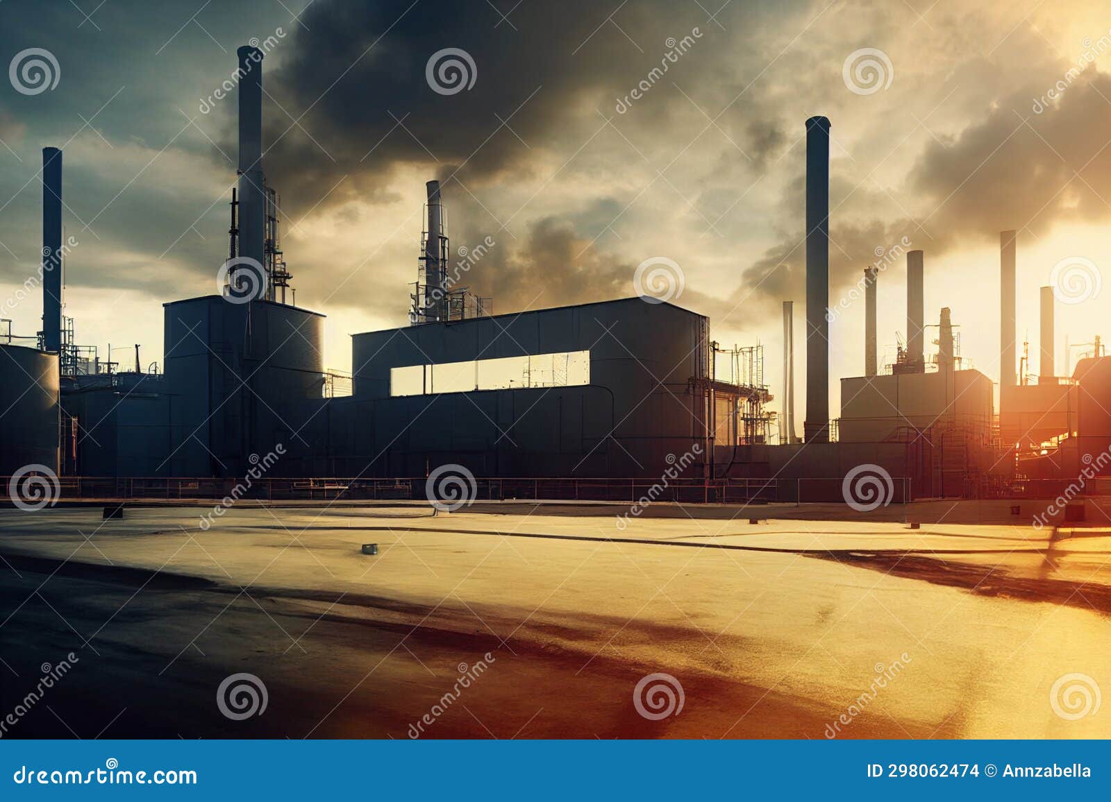 Modern Industrial Plant 3d Visualization, Production Manufacturing ...