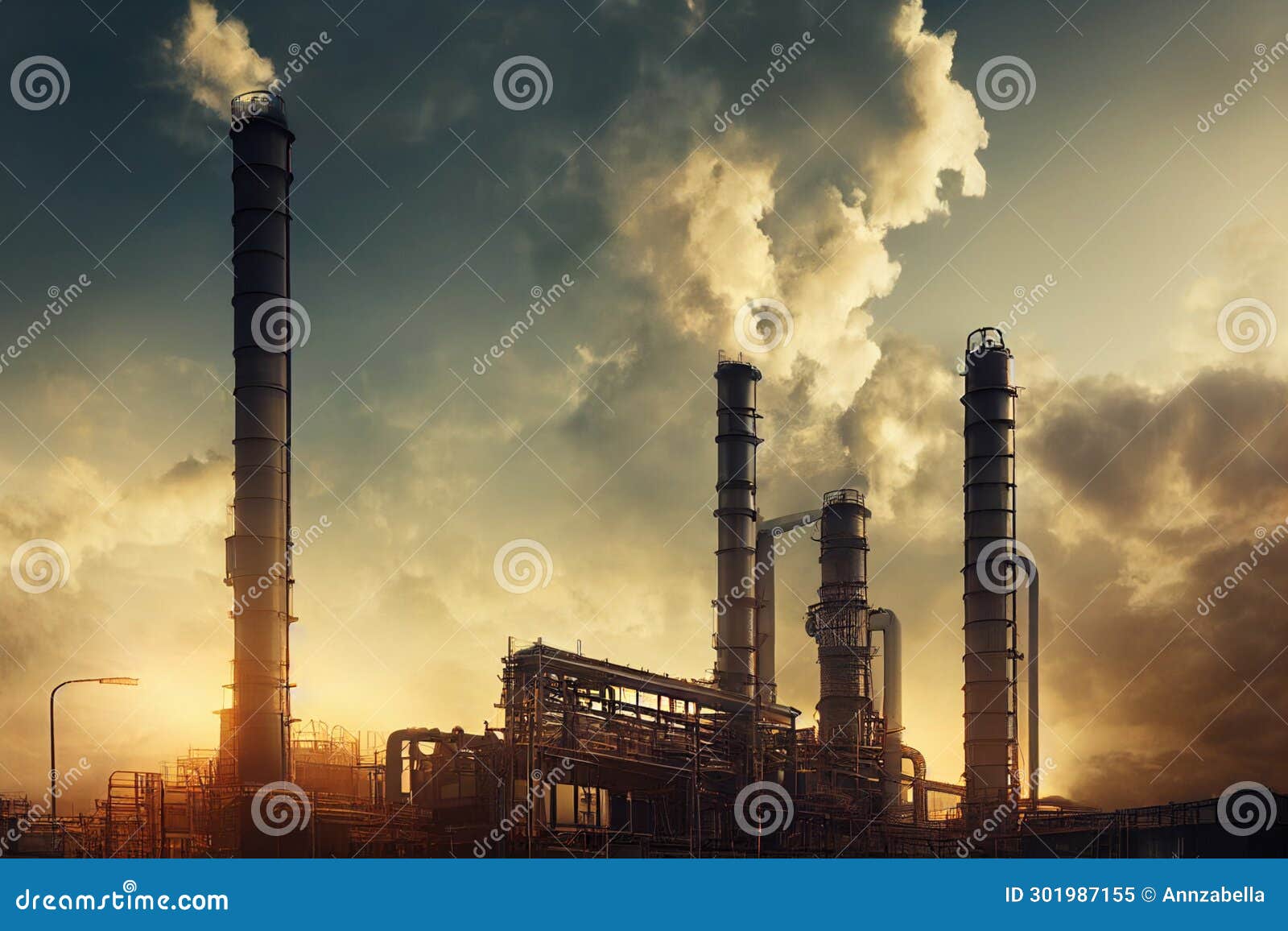 Modern Industrial Plant 3d Visualization, Production Manufacturing ...