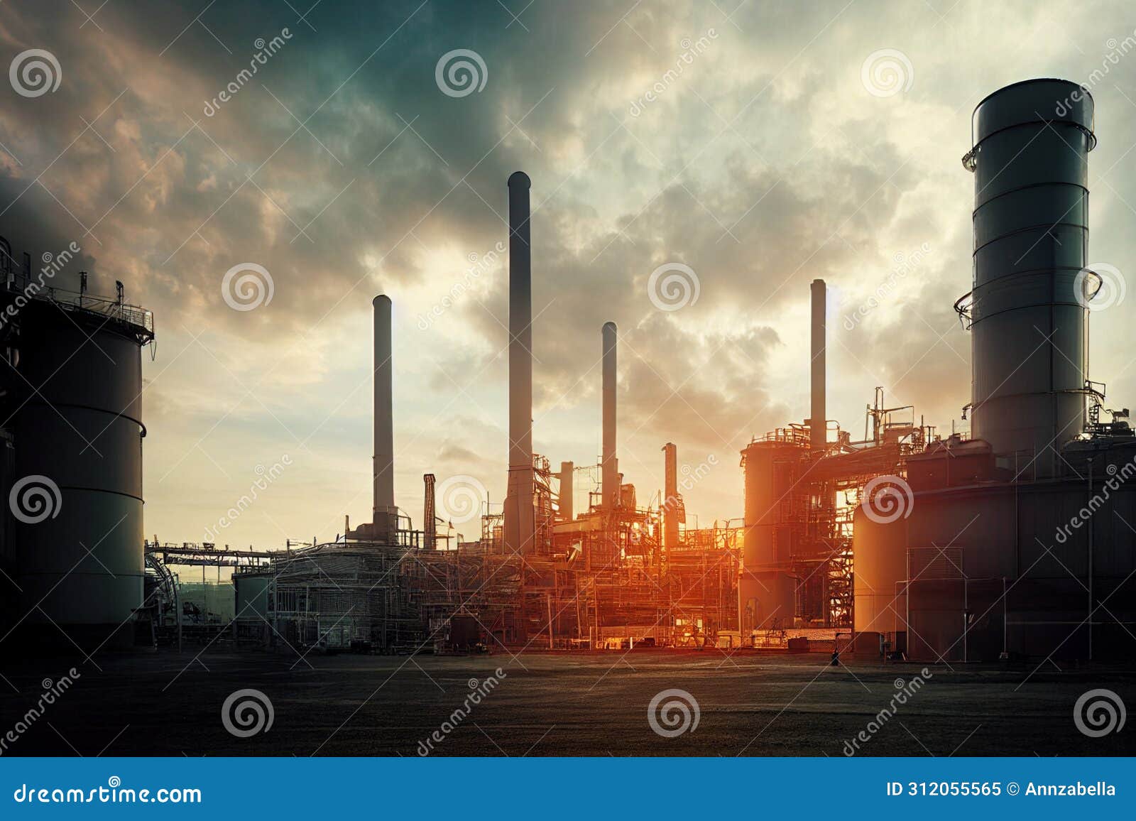 Modern Industrial Plant 3d Visualization, Production Manufacturing ...