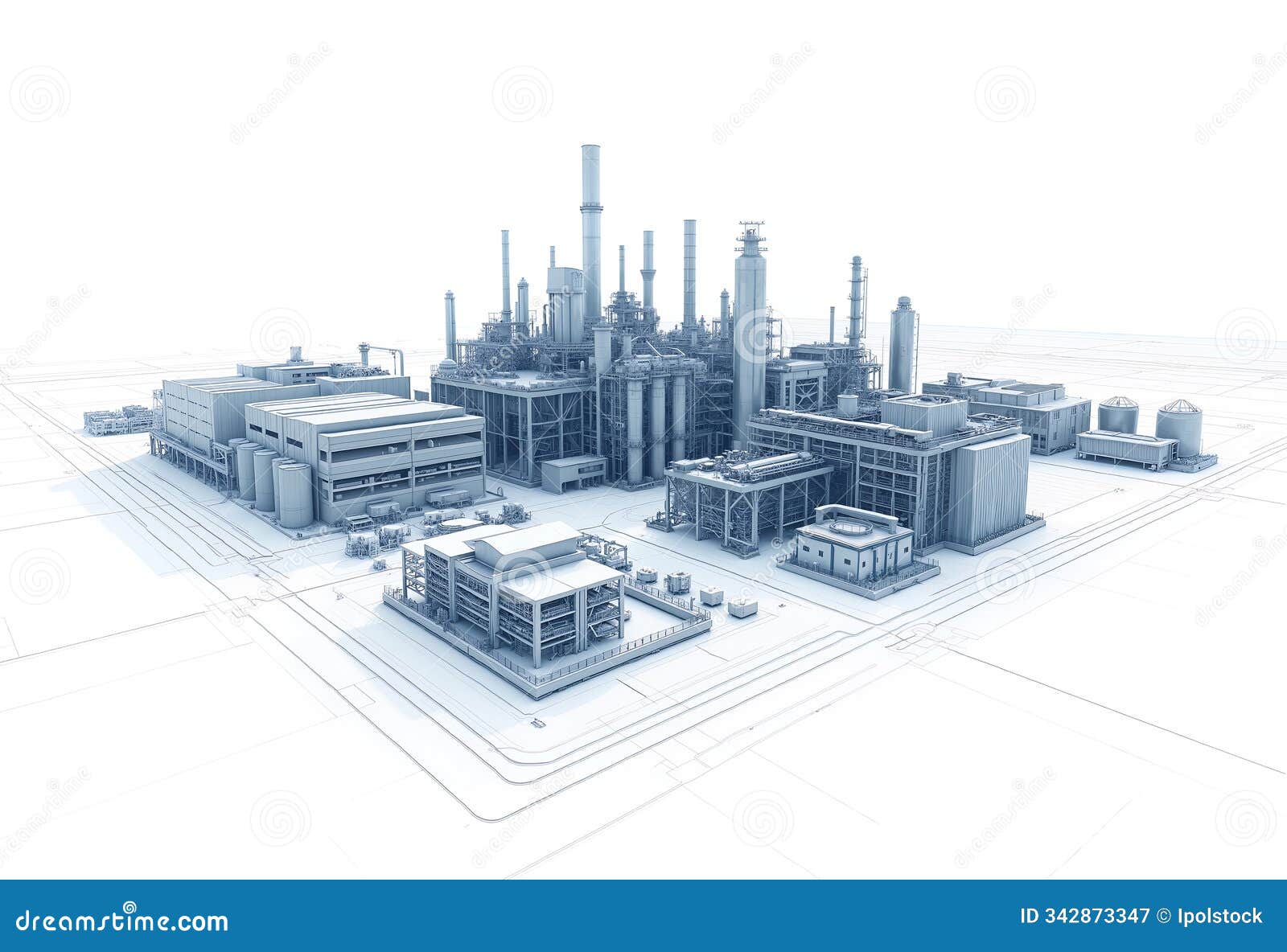 Industrial Chemical Plant Complex Visualization with Manufacturing ...