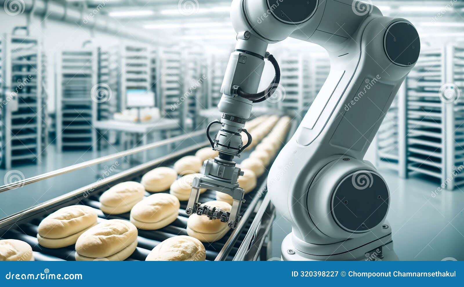 Modern Industrial Robot in a Food Company Stock Illustration ...