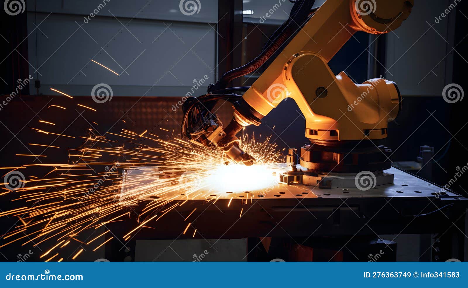 A Modern Industrial Robot Performing Precision Assembly W Created with ...