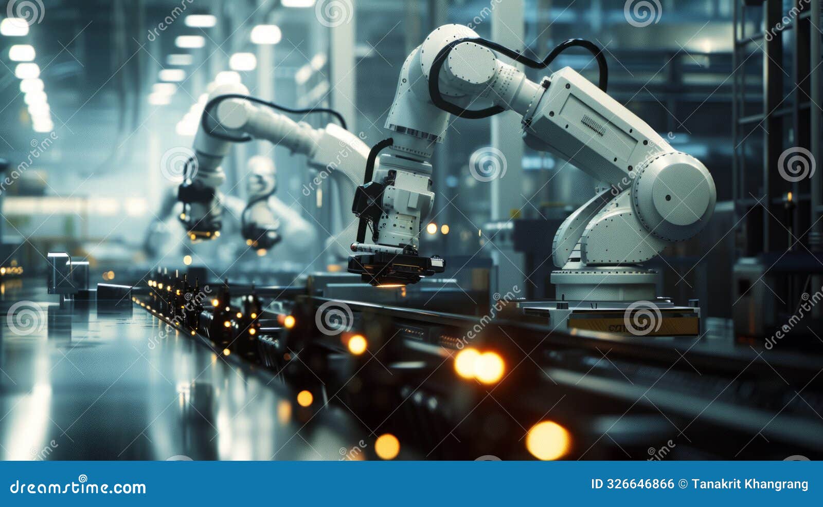 Modern Industrial Robotics in Action, a Sleek Array of Modern ...