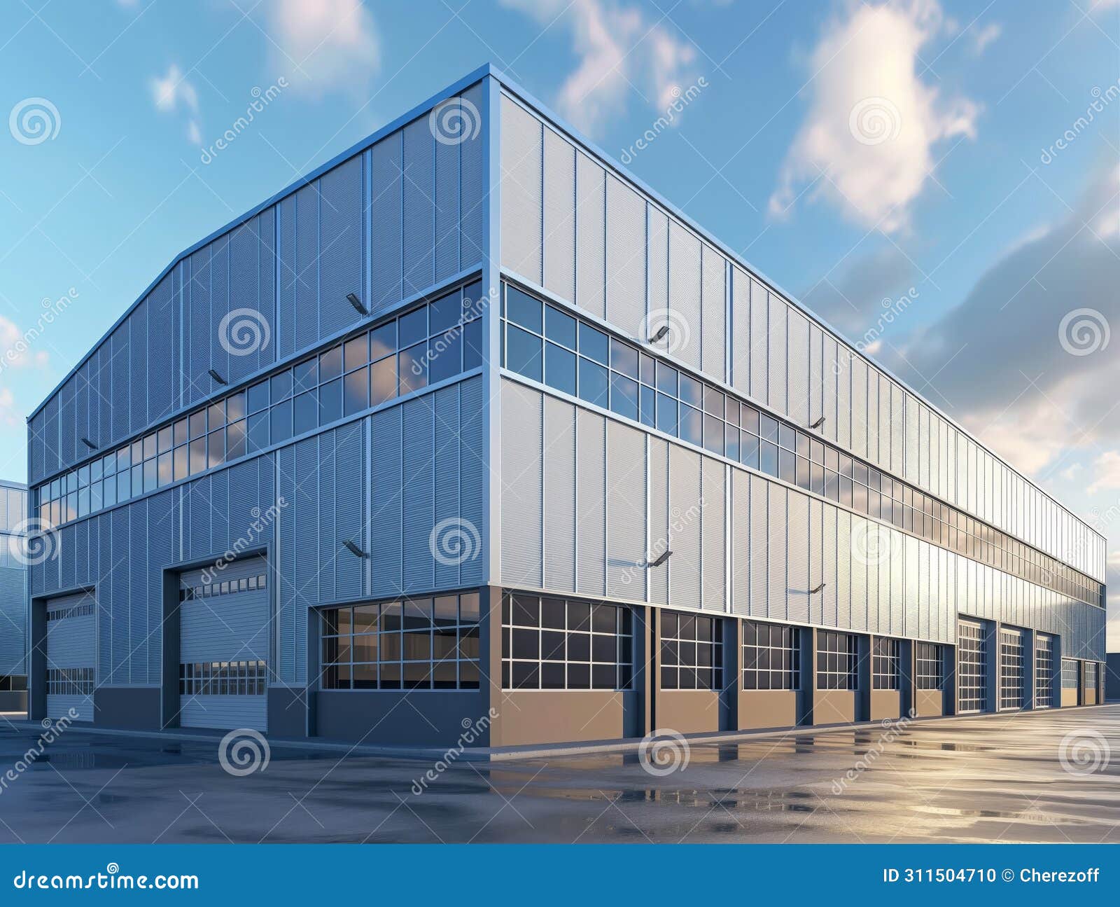 Modern Industrial Warehouse Exterior Stock Photo - Image of commercial ...