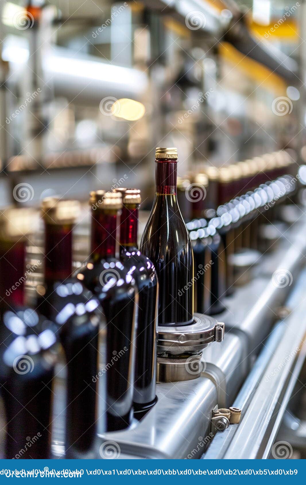 Modern Industrial Wine Bottle Production Line Process Stock Photo ...