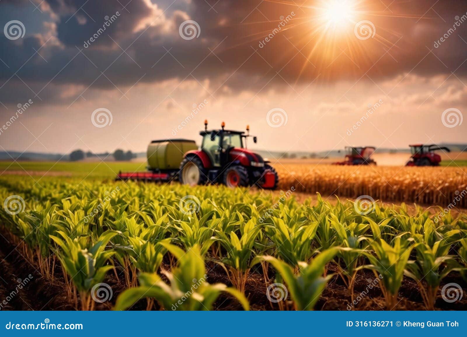 Modern Industrialized Agriculture Using Technology, Agritech Farming of ...