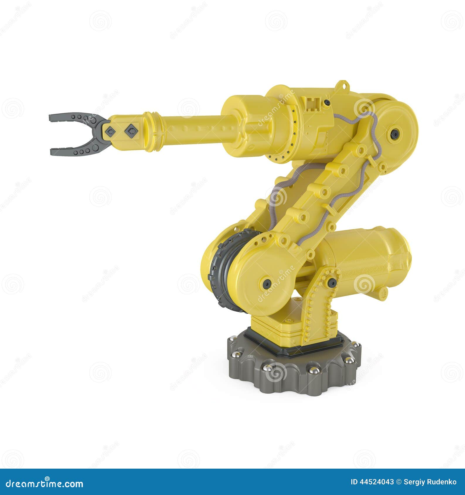 Modern Industry Yellow Robot Hand Isolated on White Stock Illustration ...